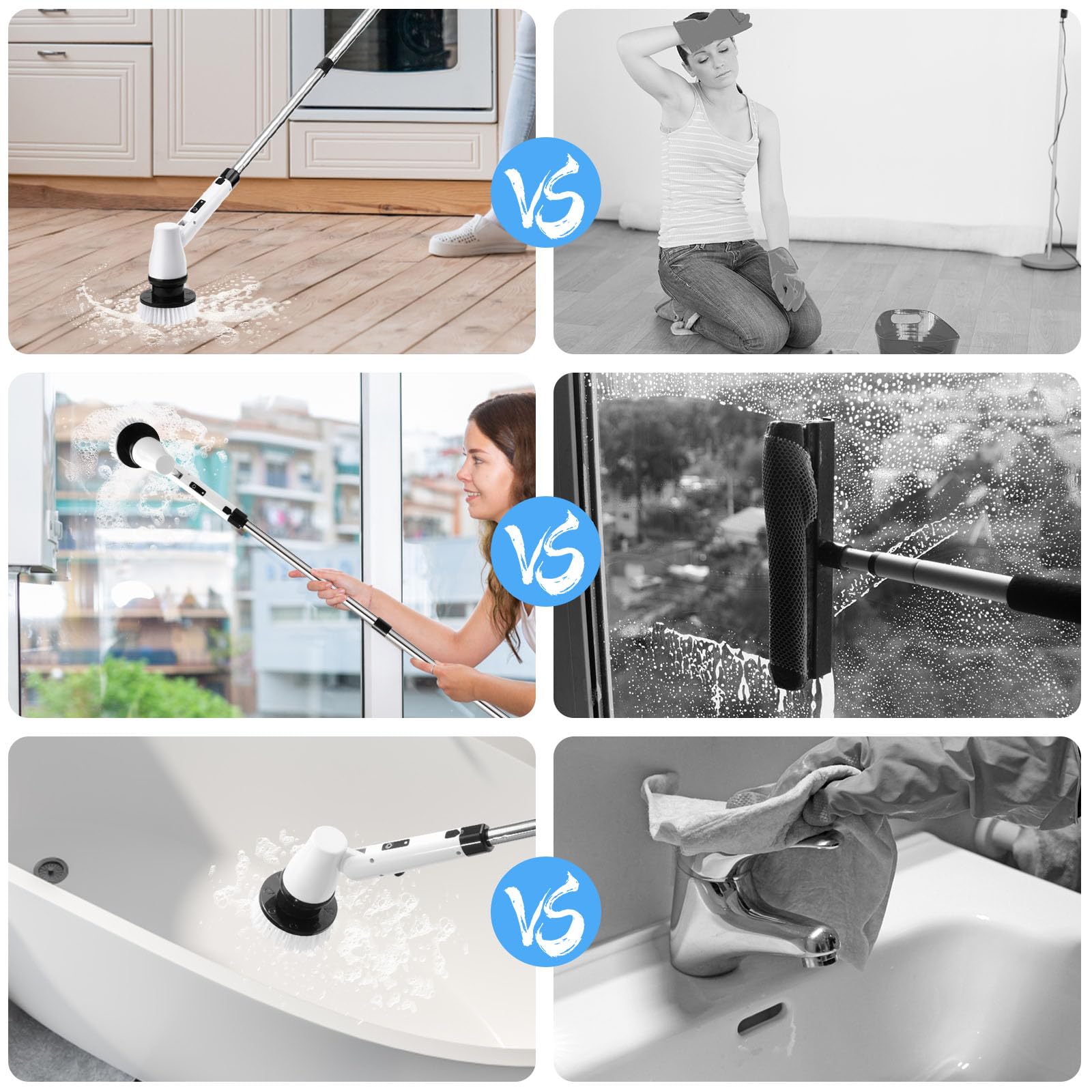 Въртяща се електрическа четка за почистване, WALALLA, 7 въртящи се ...