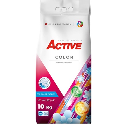 Detergent pudra pentru rufe colorate Active, sac 10kg, 135 spalari ...
