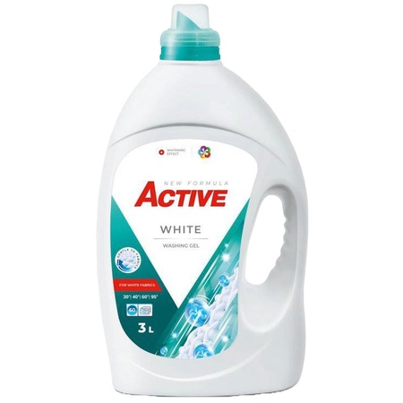 Detergent lichid pentru rufe albe Active, 3 litri, 60 spalari - eMAG.ro