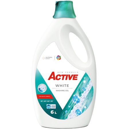 Detergent lichid pentru rufe albe Active, 6 litri, 120 spalari - eMAG.ro