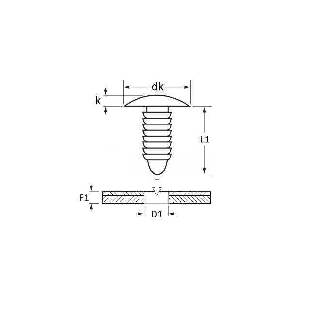 Set 12 clipsuri auto Restagraf, 8.2 mm, plastic, negru, pentru fixare ...