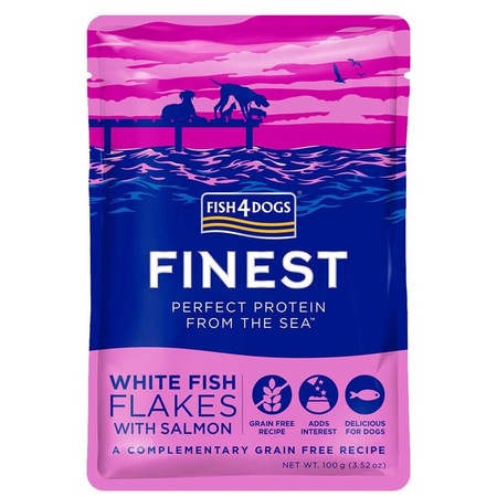Hrana Umeda Caini Fish4Dogs Finest Plic Mousse Peste Alb cu Somon 100g ...