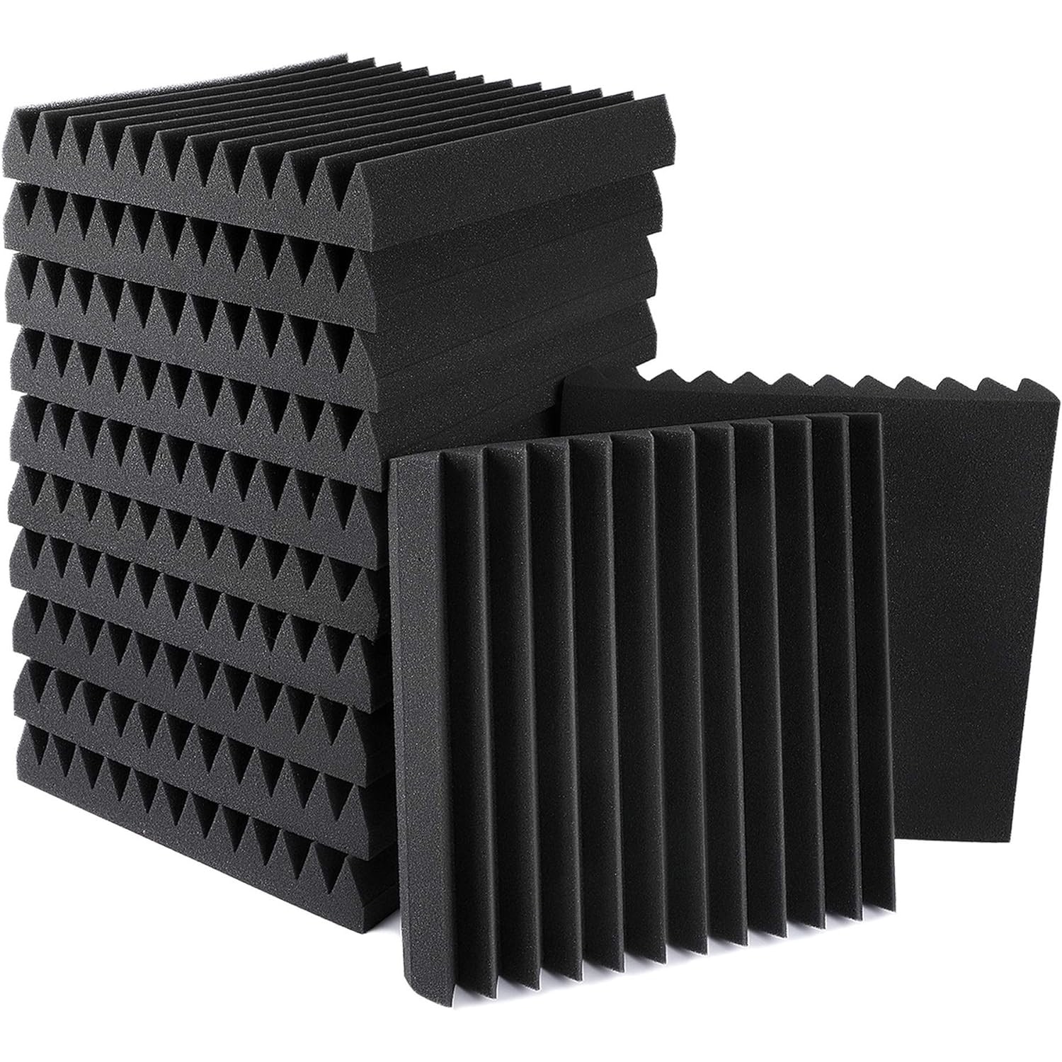 Set 12 panouri acustice, Latauar, 30 x 30 x 2.5 cm, Negru - eMAG.ro