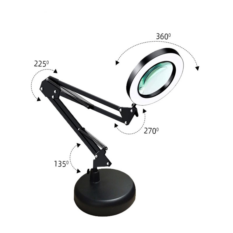 Lupa de birou cu iluminare LED, WALALLA, marire de 15x, Negru - eMAG.ro