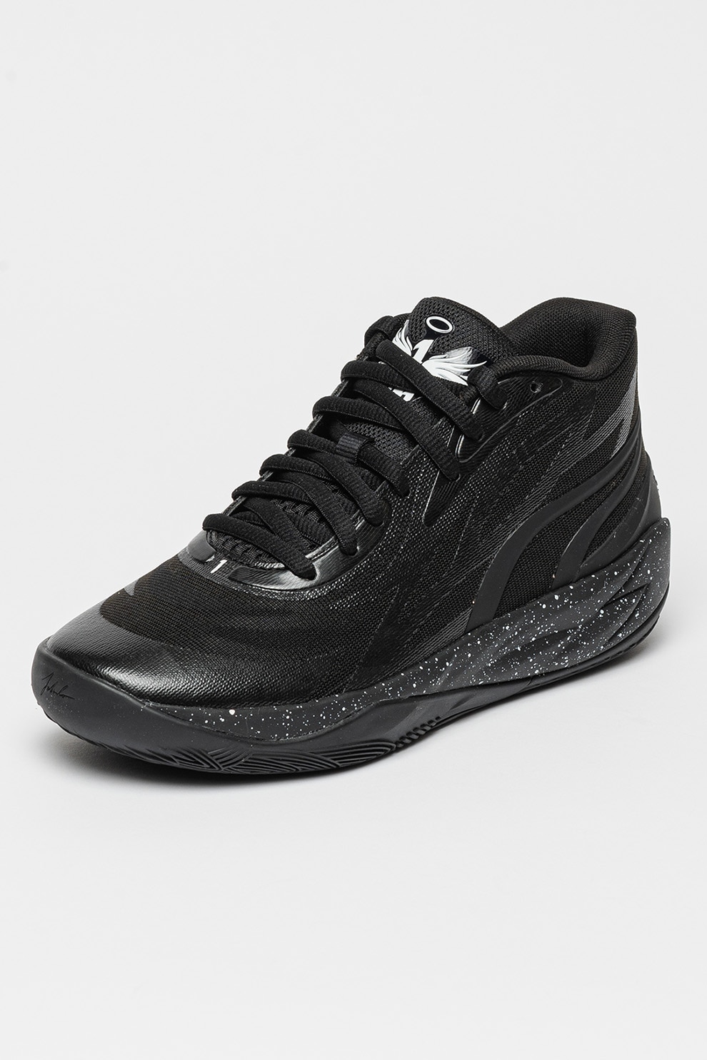 Puma, Pantofi pentru baschet MB.02 Mid, Negru, Alb, 9 - eMAG.ro