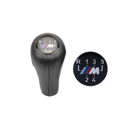Топка за скоростен лост, кожен, BMW M-POWER 1 3 E30 E36 E46 E90 E91 E92 E93 E81 E82 E87 E88 ...
