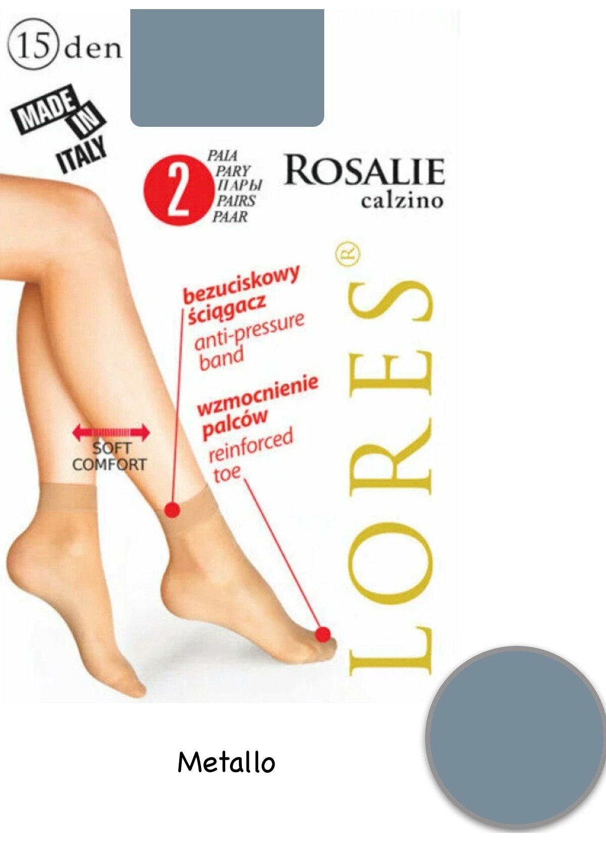 Ciorapi dama, Lores, Poliamida, 15 DEN, Gri - eMAG.ro