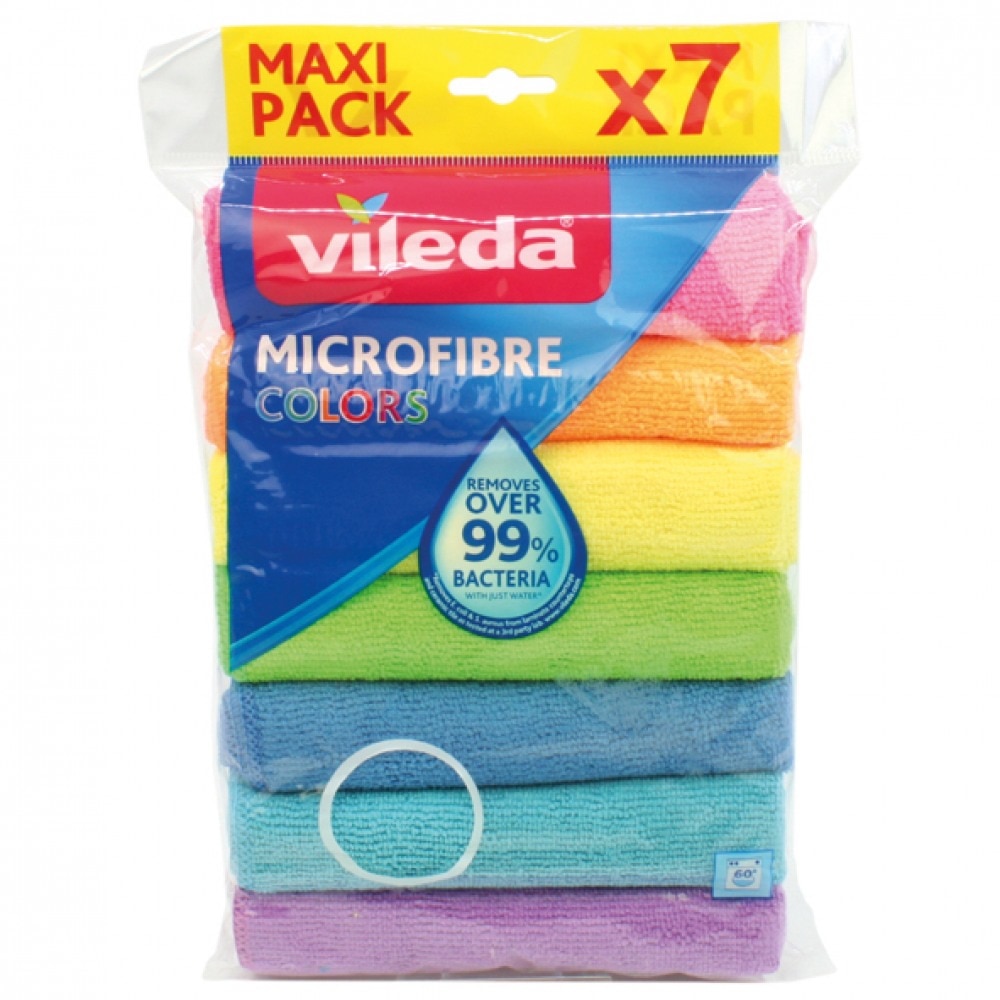 Комплект от 7 кърпи Vileda Mikrofibra Colors, многоцветни - eMAG.bg