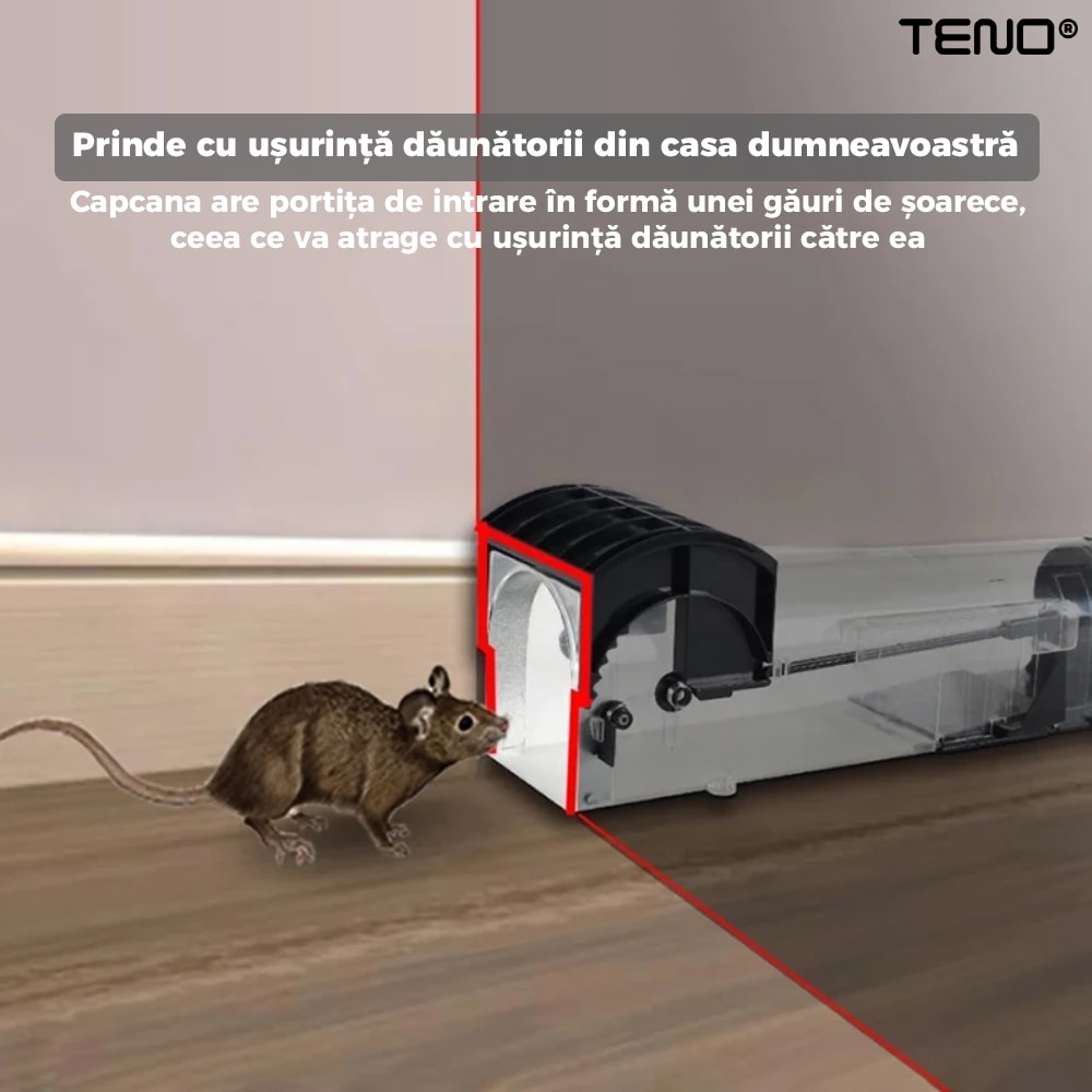 Set 4 Capcane pentru Soareci si Sobolani Teno®, tip tunel, cursa ...