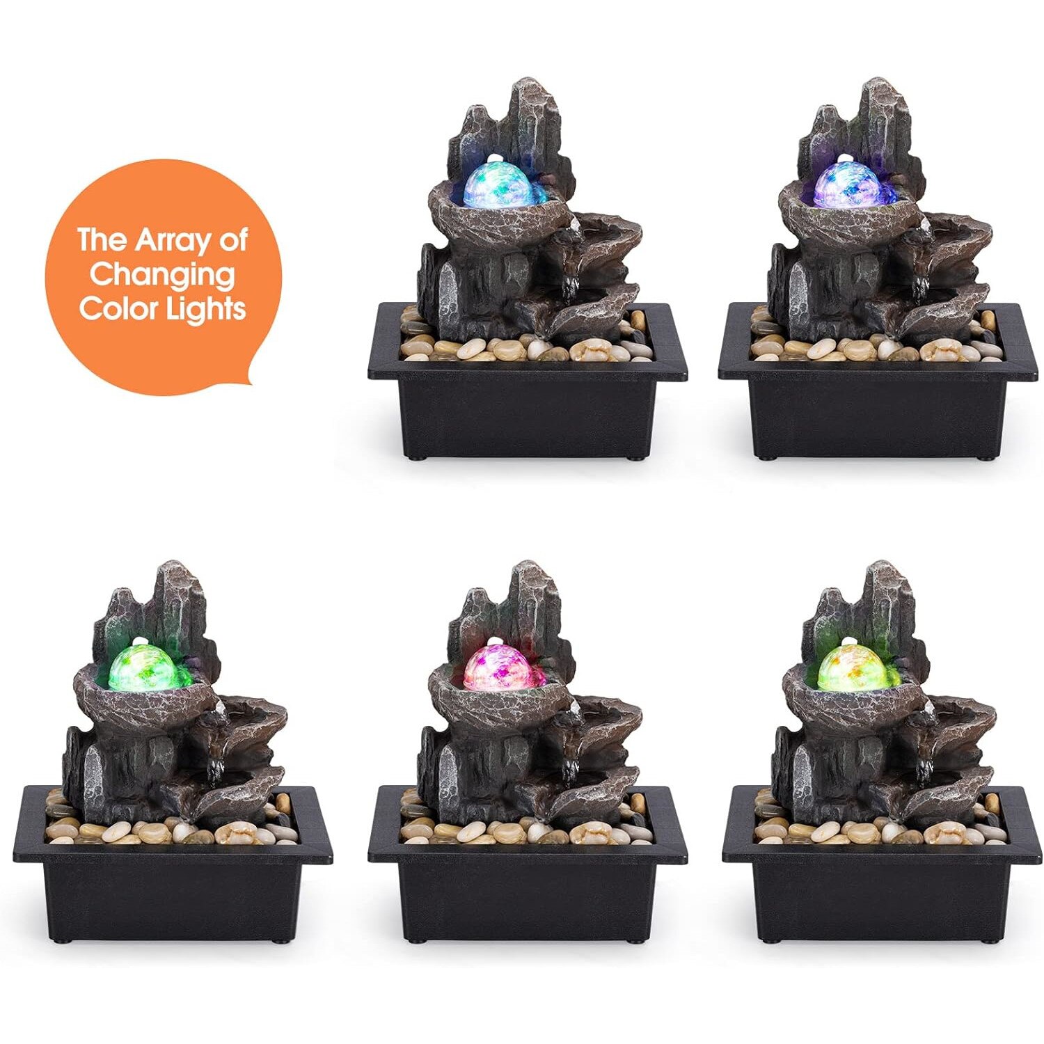 Fantana de masa, Rasina, 3 nivele, 23×18×27 cm, Negru - eMAG.ro