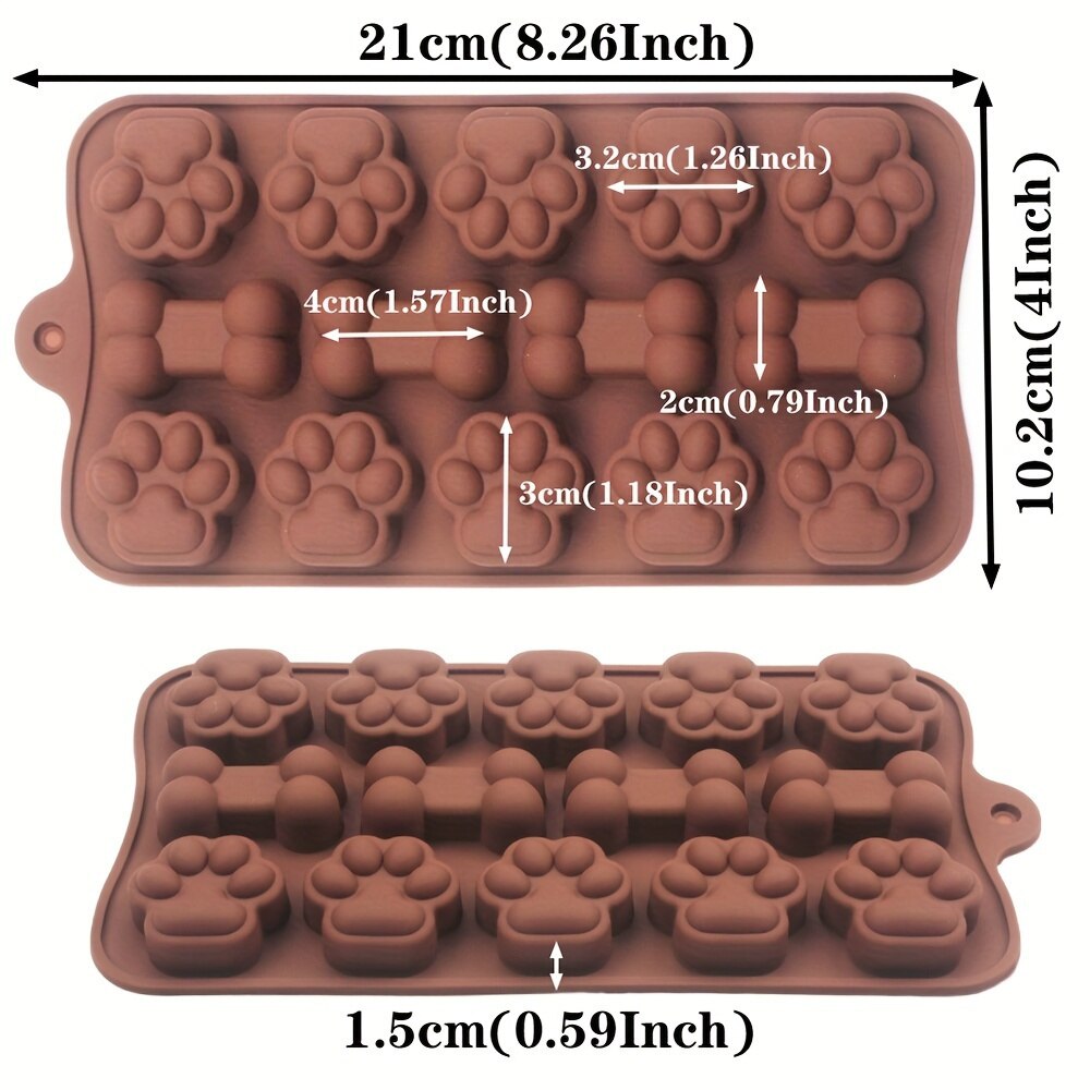 Set 2 forme pentru ciocolata, Silicon, Maro - eMAG.ro