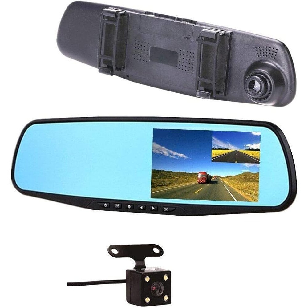 Camera Auto DVR Dubla, Tip Oglinda - eMAG.ro