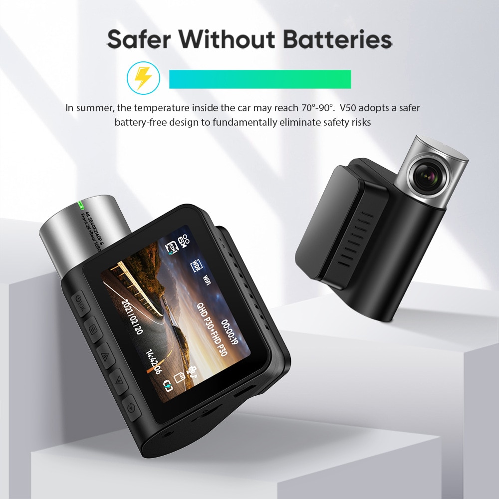 Оптимизирана камера за автомобил Dash Cam Premium, 4K, двойна, предна ...
