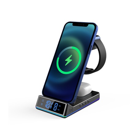 Incarcator Wireless 5 In 1, Adsinio, Fast Charger, Alarma, Lampa, Negru ...