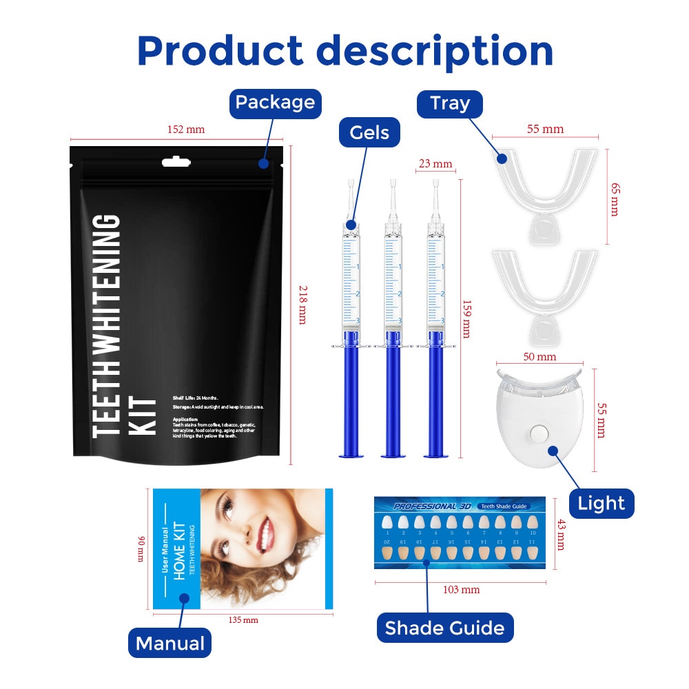 Kit albire dinti, Peroxid de hidrogen, 3ml - eMAG.ro