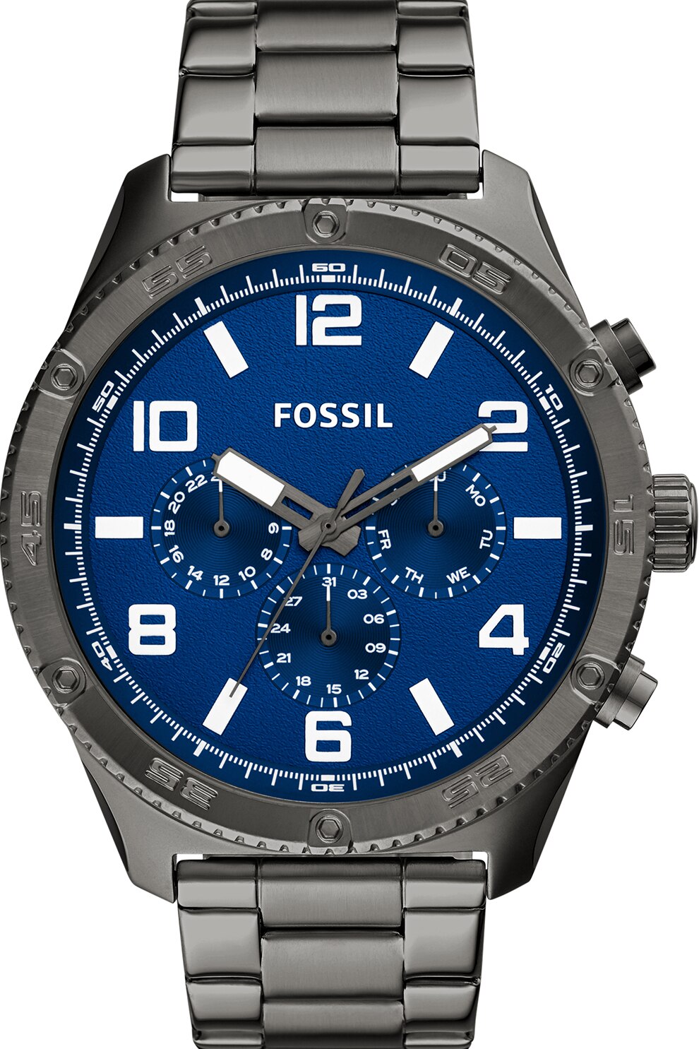 Fossil, Ceas cu bratara metalica si functii multiple, Gri hematit - eMAG.ro