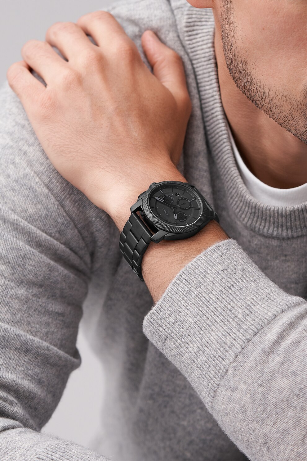 Fossil, Часовник от неръждаема стомана с хронограф, Черен - eMAG.bg