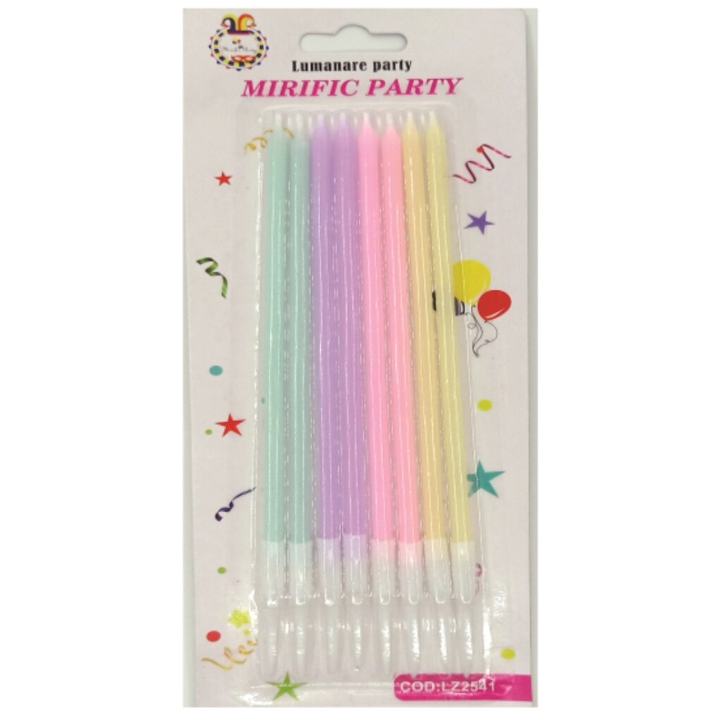 Set 8 lumanari tort multicolor, 15 cm - eMAG.ro