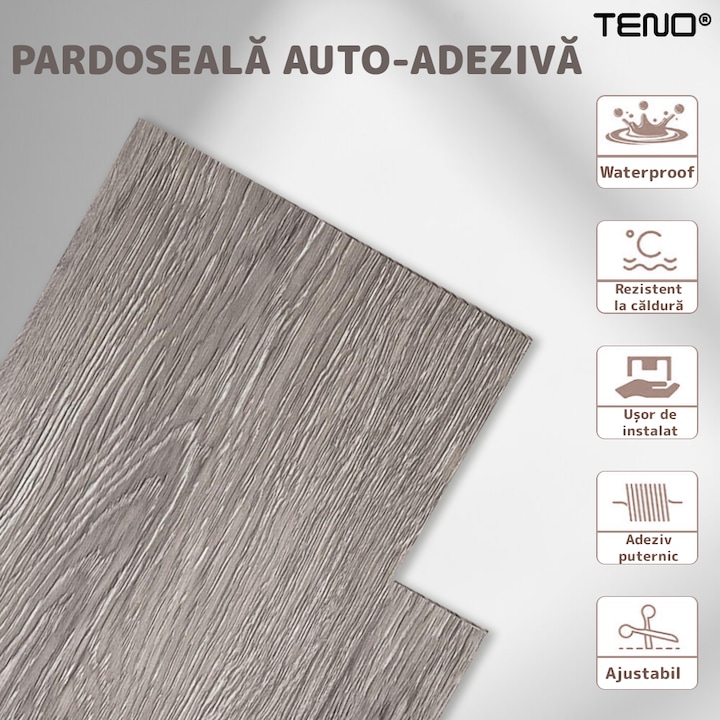Set 72 Placi de Pardoseala Autoadezive Tip Parchet Teno®, durabile ...