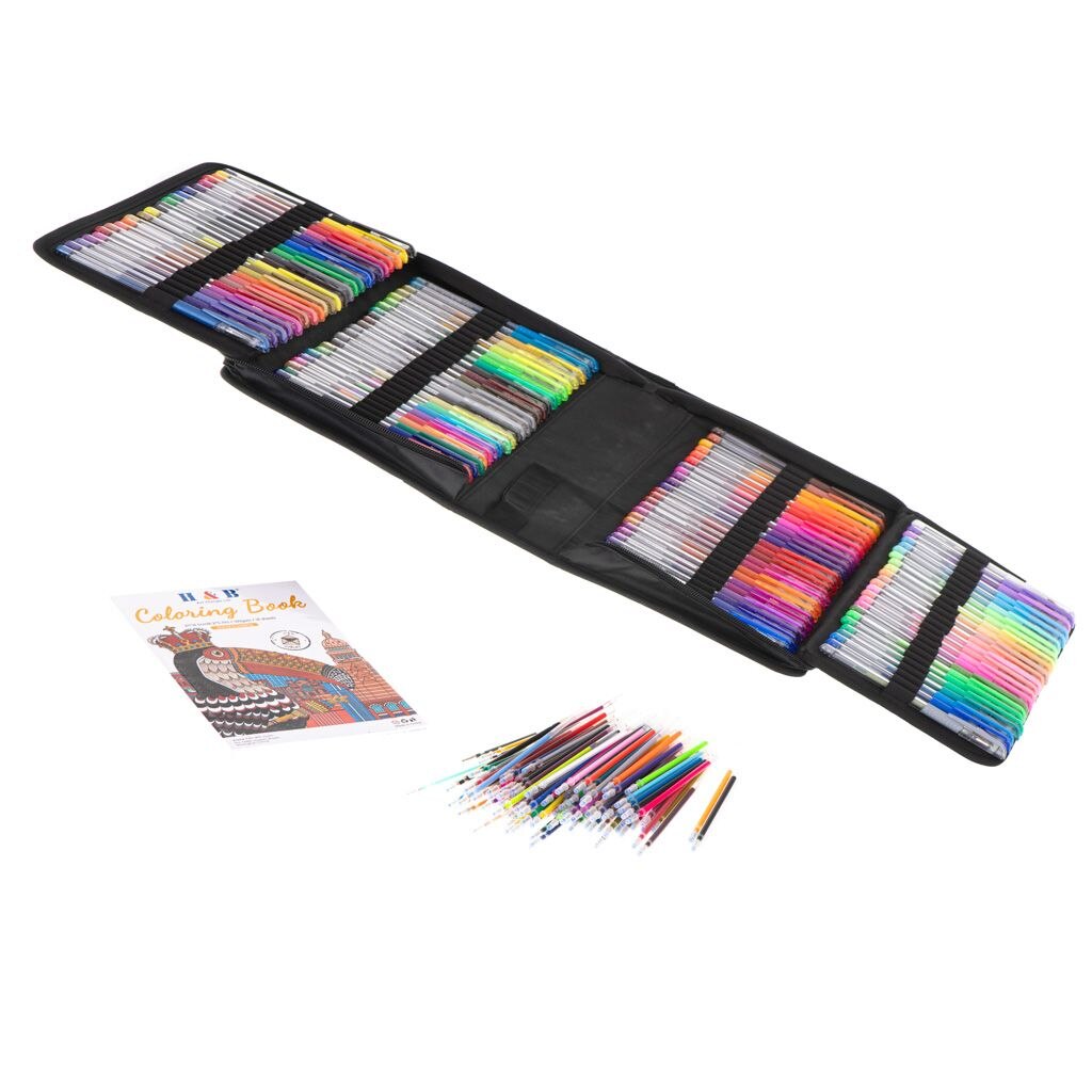 Set 242 piese, Pixuri cu gel multicolor + Rezerve + Carte de colorat ...