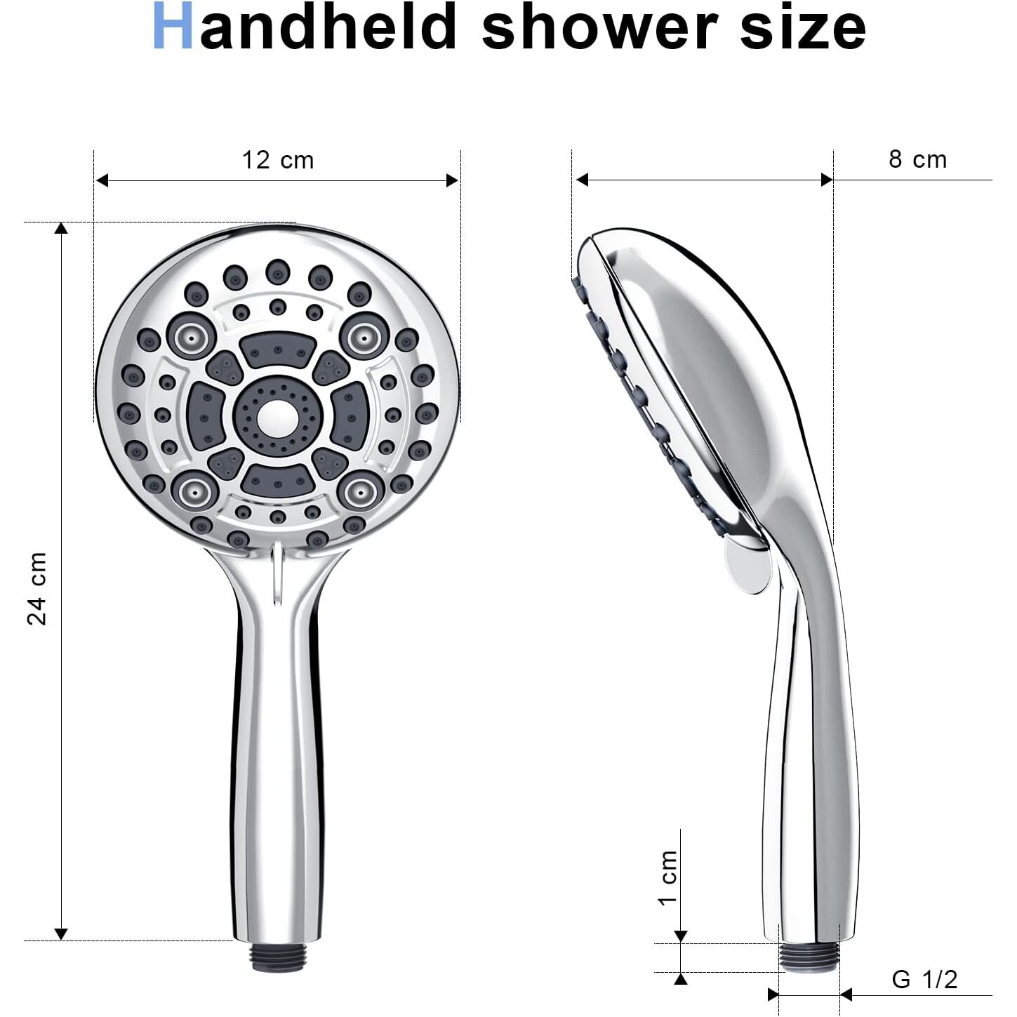 Para de dus cu 6 moduri jet de apa, pentru consum mai mic, argintiu ...