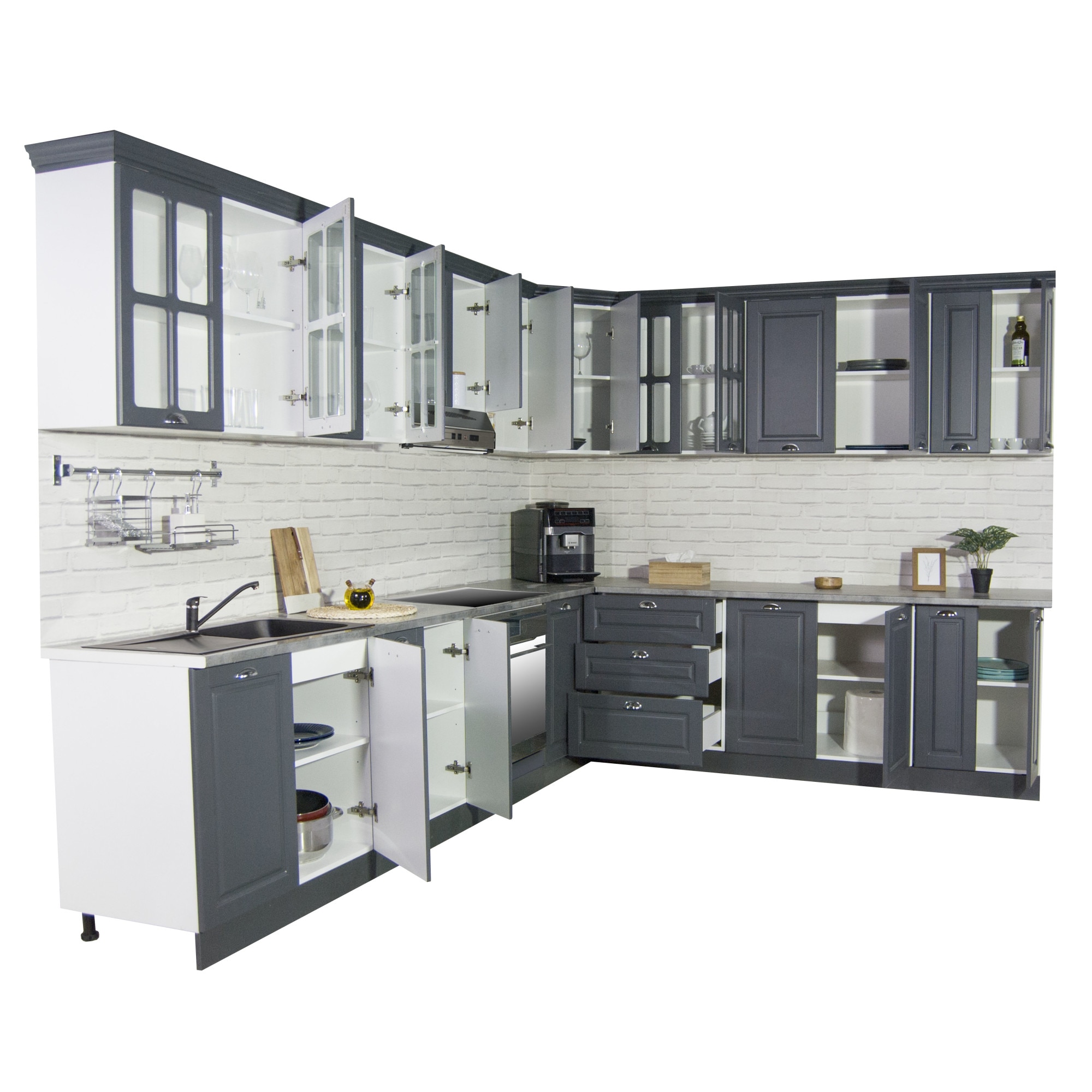 Set bucatarie Colt cu soft-close si fronturi MDF, Badenmob, seria ...