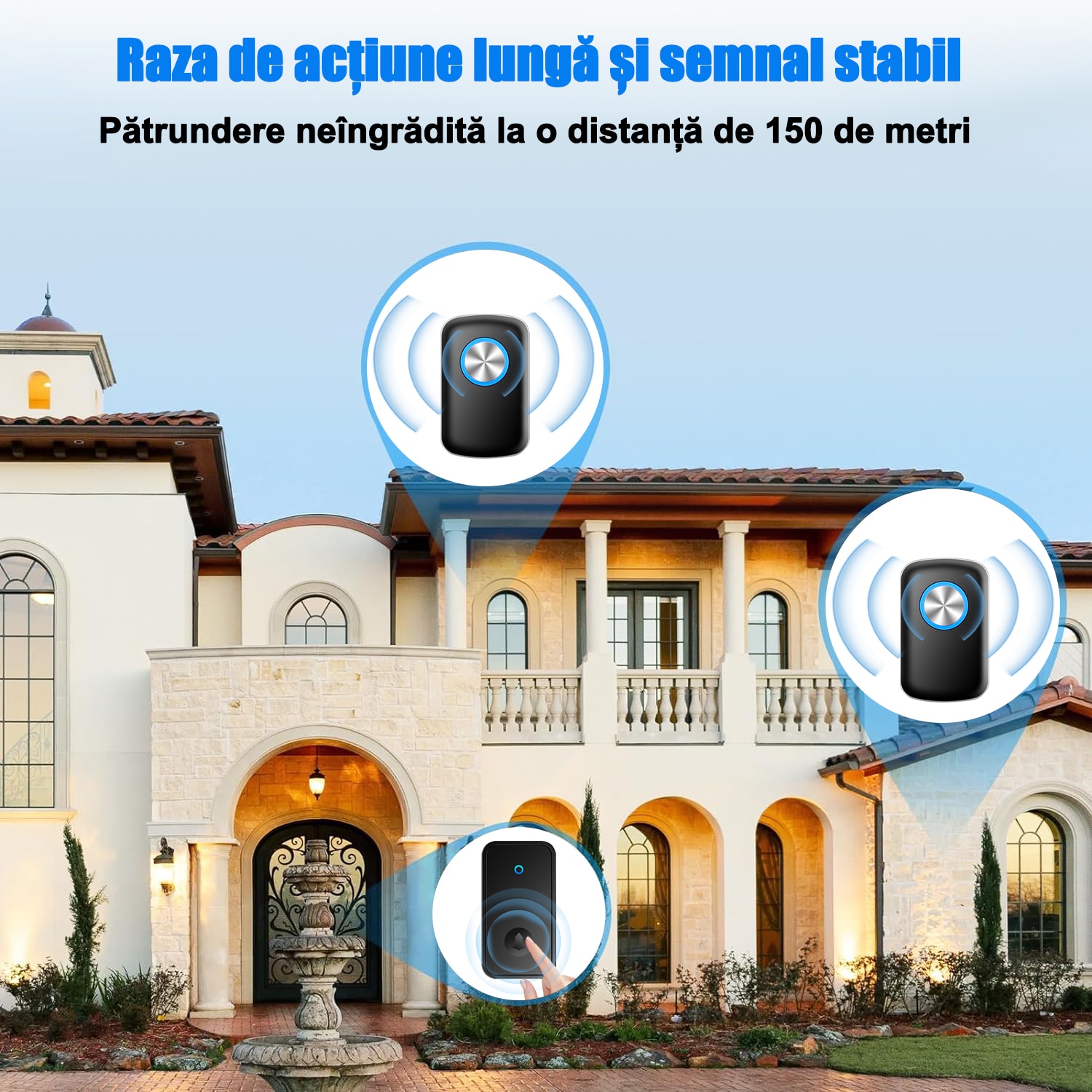 Sonerie Fara Fir Wireless, Xinxu, cu 1 emitatoare si 2 receptor ...