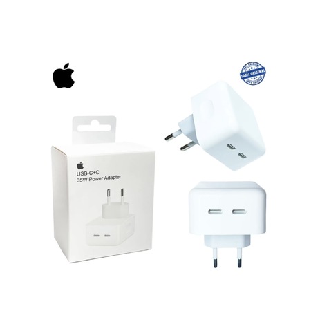 Adaptor retea Apple Dual Port USB-C 35W cu incarcare rapida pentru ...