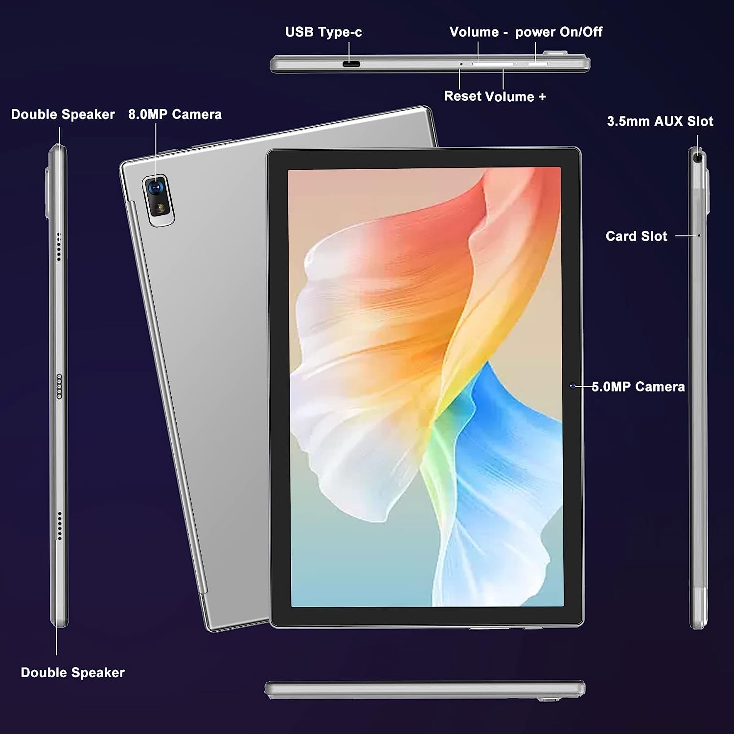 Tableta Oangcc A9 cu tastatura si mouse, Octa-Core, 10.1", 4GB RAM ...