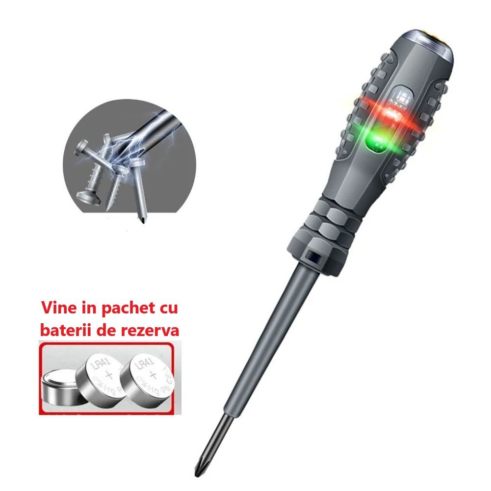 Creion de faza, 200-500V, indicator led, varf in cruce magnetic - eMAG.ro