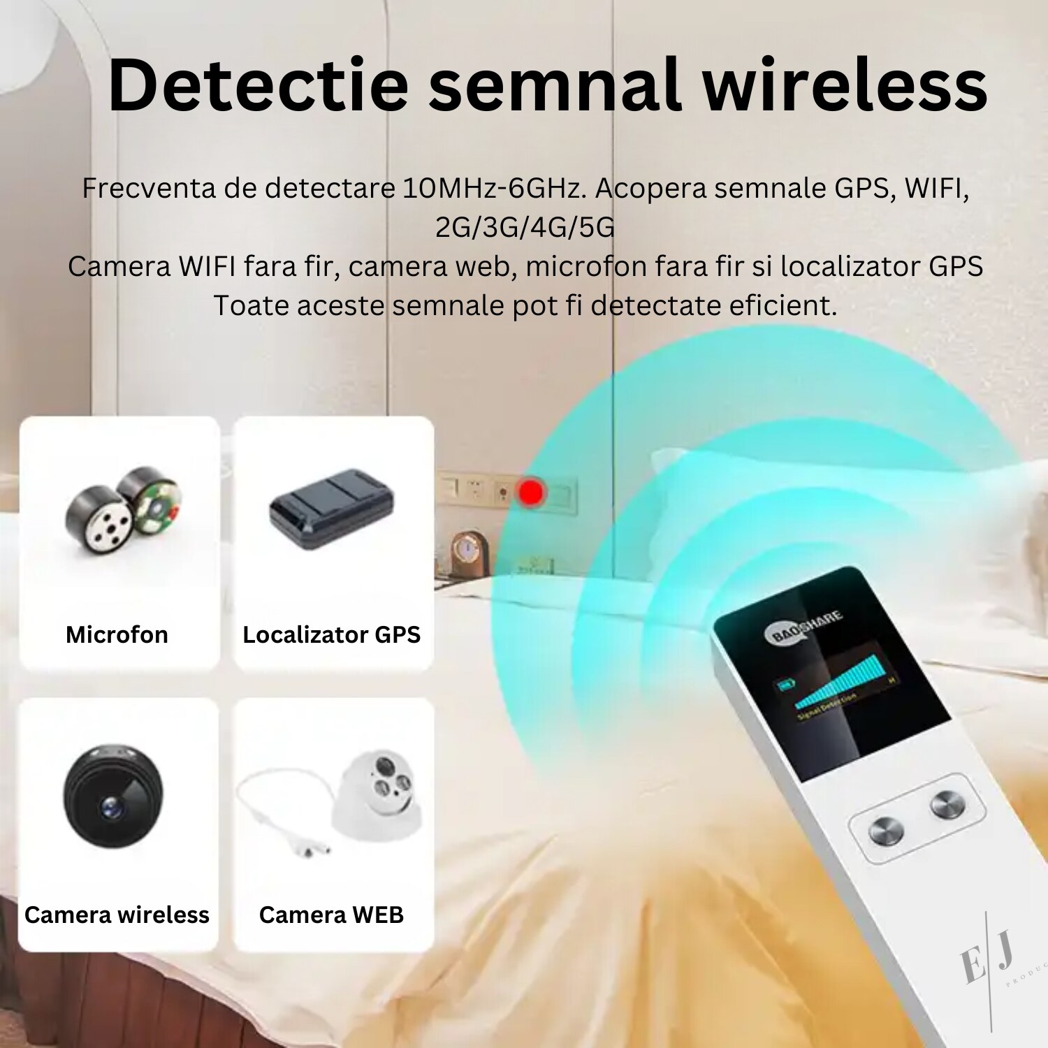 Detector aparate spionaj, EJ PRODUCTS KD60, detecteaza camere ascunse ...