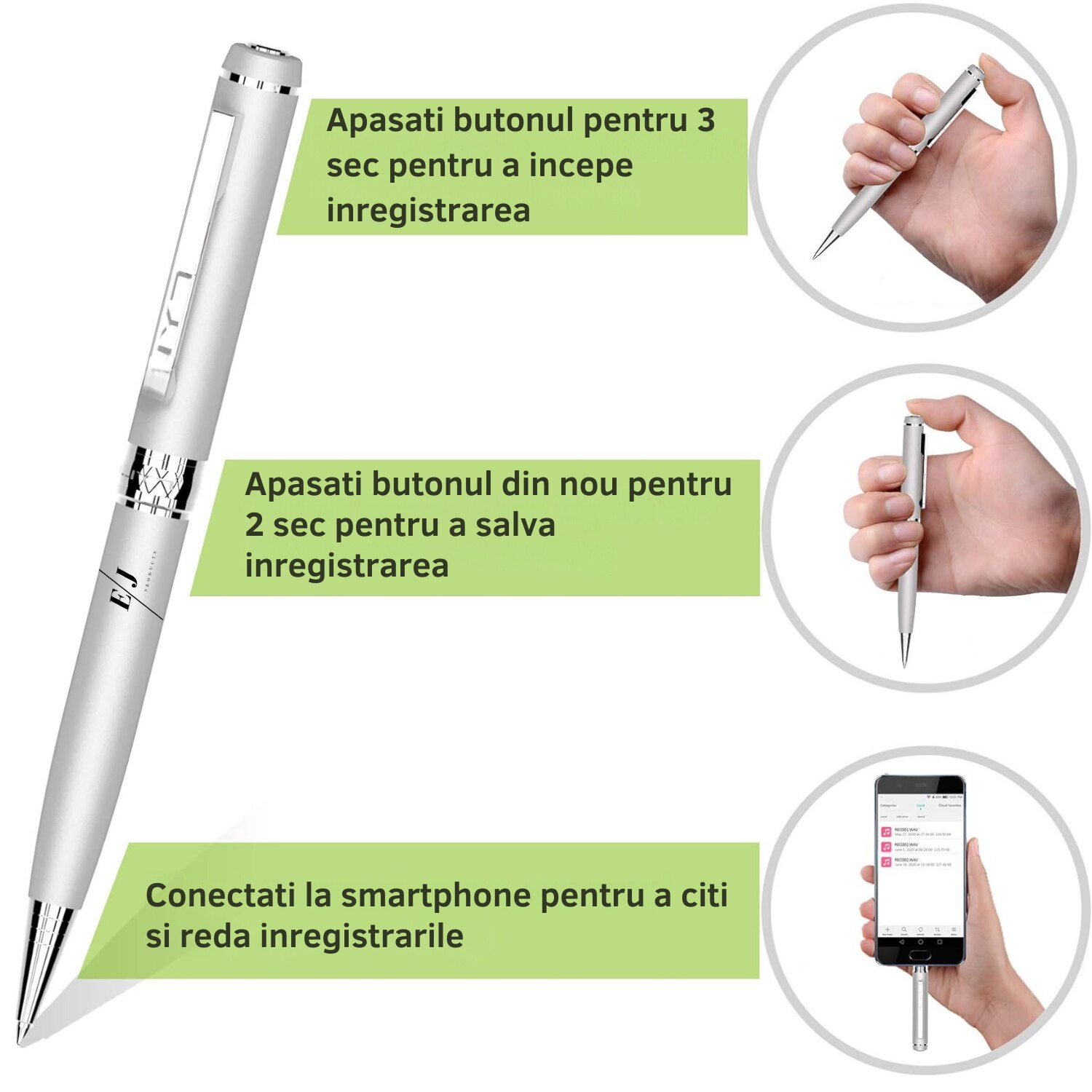 Reportofon spion integrat in pix, EJ PRODUCTS, model D3191, 32 GB ...