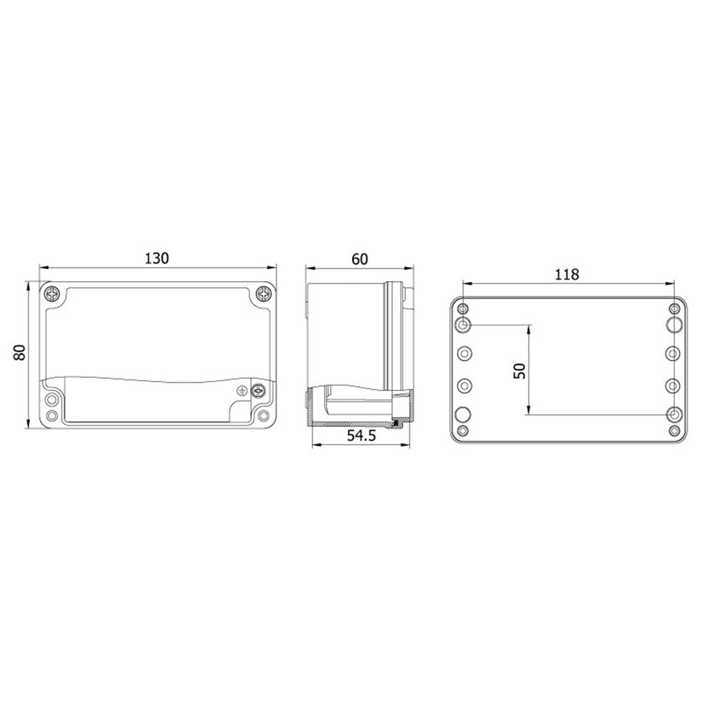 Doza distributie din aluminiu aplicata 130x80mm cu capac IK09 IP67 ...