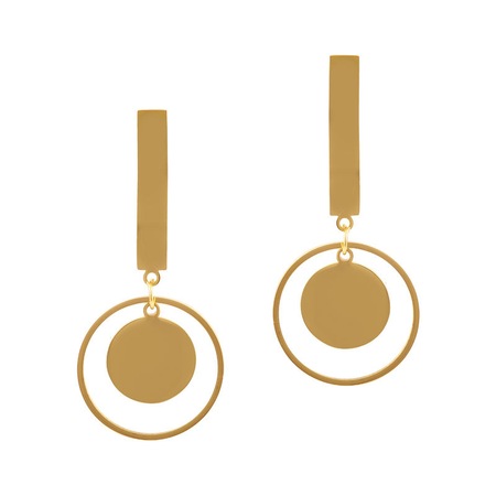 Cercei cu cerc, Inox, Auriu - eMAG.ro