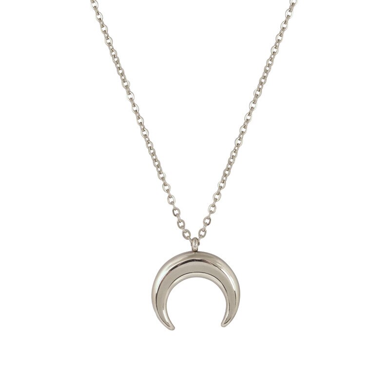 Colier dama, Model semiluna, Inox, Argintiu - eMAG.ro