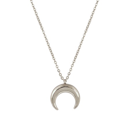 Colier dama, Model semiluna, Inox, Argintiu - eMAG.ro