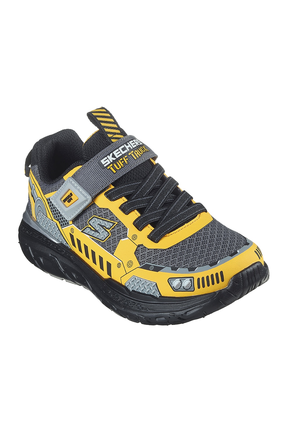 Skechers, Pantofi sport cu velcro Skech Tracks, Galben, Gri carbune, 36 ...