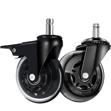 Set 5 Roti pentru Scaun, Silicon, cu Frana, 11mm, Suporta 150kg, Negru ...