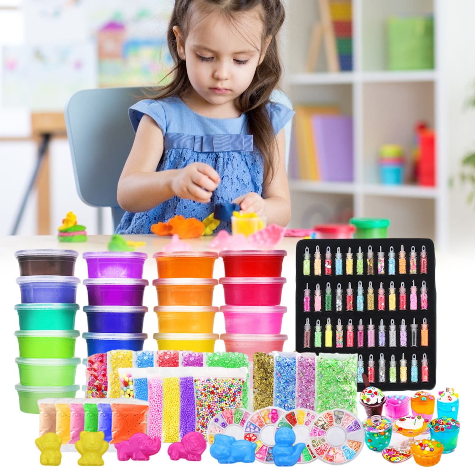 Set creativ laborator Slime XXL pentru a crea lut colorat invatare si ...