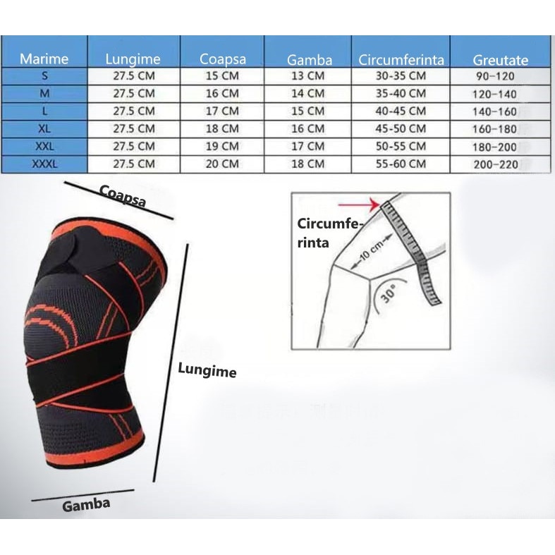 Genunchiera elastica ajustabila, ideala pentru toate tipurile de ...