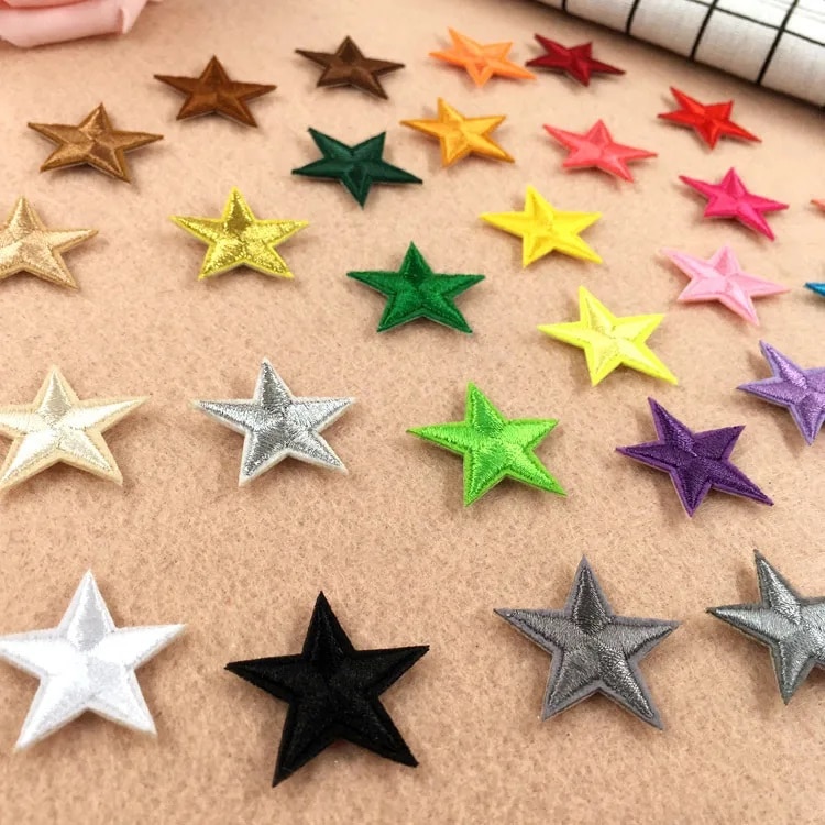 Set 33 buc Petice textile Stelute colorate 2.8 cm - eMAG.ro