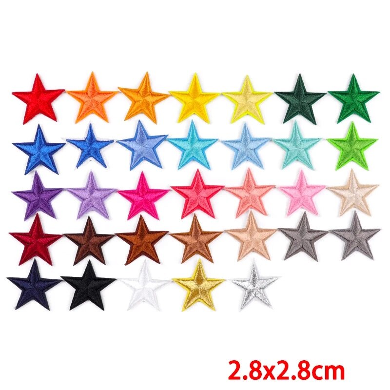 Set 33 buc Petice textile Stelute colorate 2.8 cm - eMAG.ro