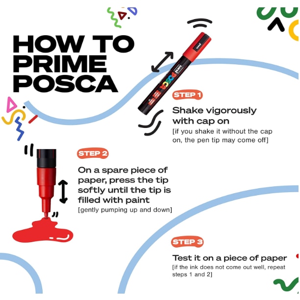 Set 40 Carioci POSCA UNI Mitsubishi 5M, 1.8-2.5mm, varf mediu, vopsea ...