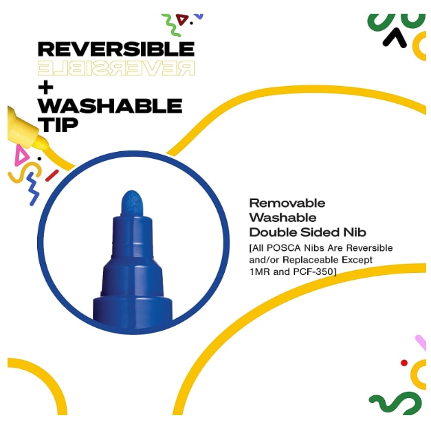 Set 40 Carioci POSCA UNI Mitsubishi 5M, 1.8-2.5mm, varf mediu, vopsea ...