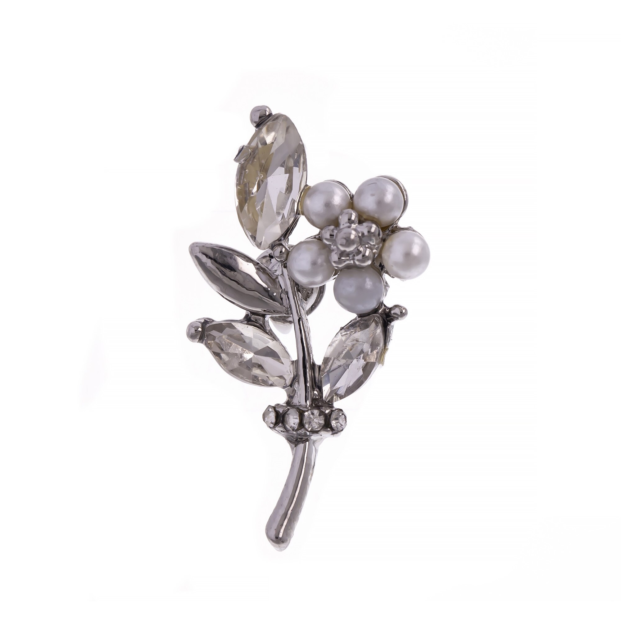 Brosa Martisor Gentuta - Floare Argintie cu Frunzulite - eMAG.ro