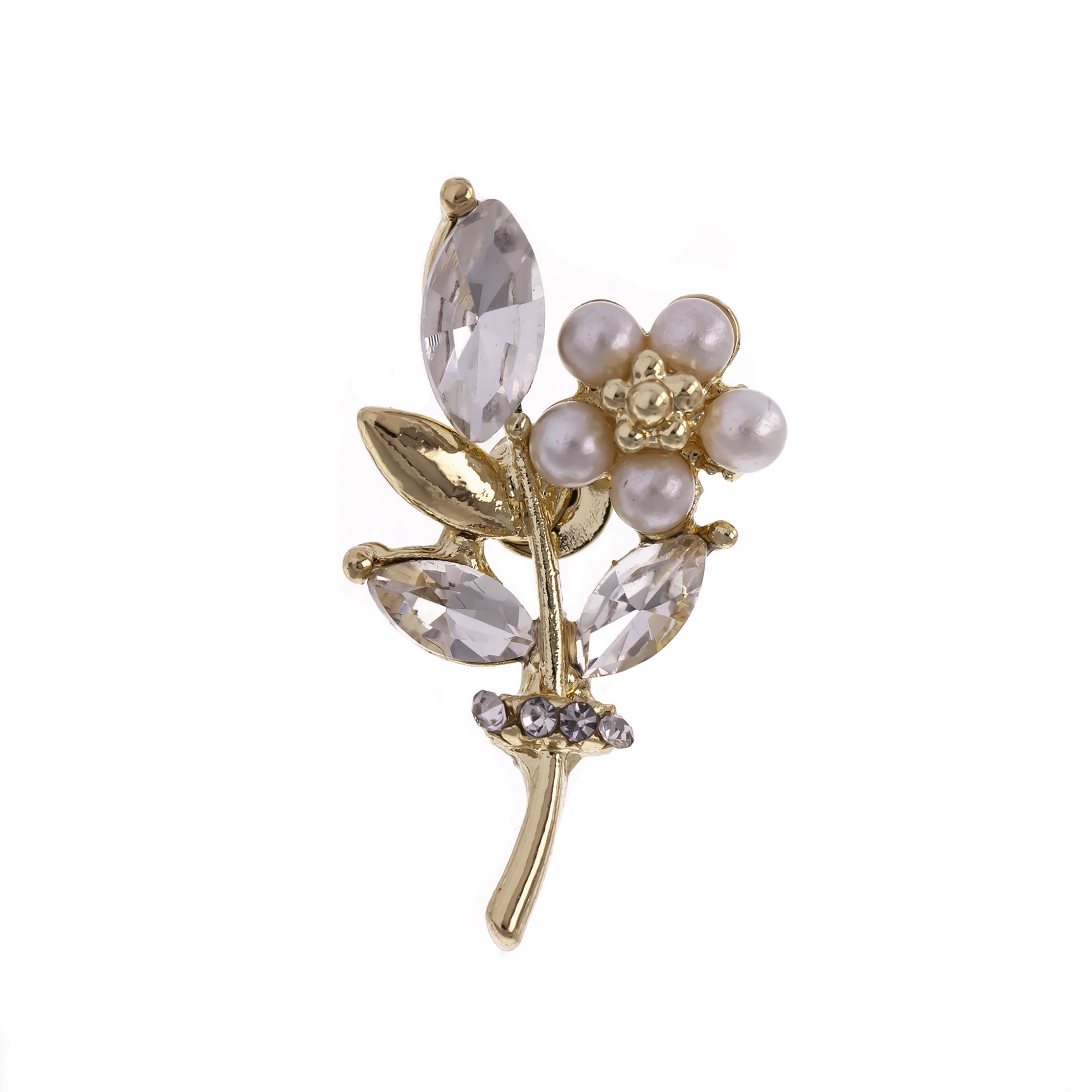 Brosa Martisor Gentuta - Floare Aurie cu Frunzulite - eMAG.ro