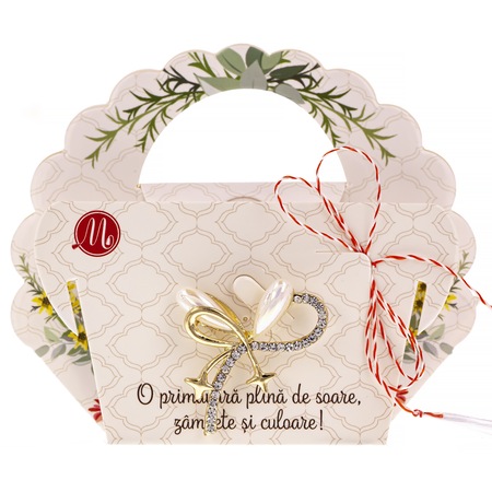 Brosa Martisor Gentuta - Funda Aurie cu Stelute - eMAG.ro