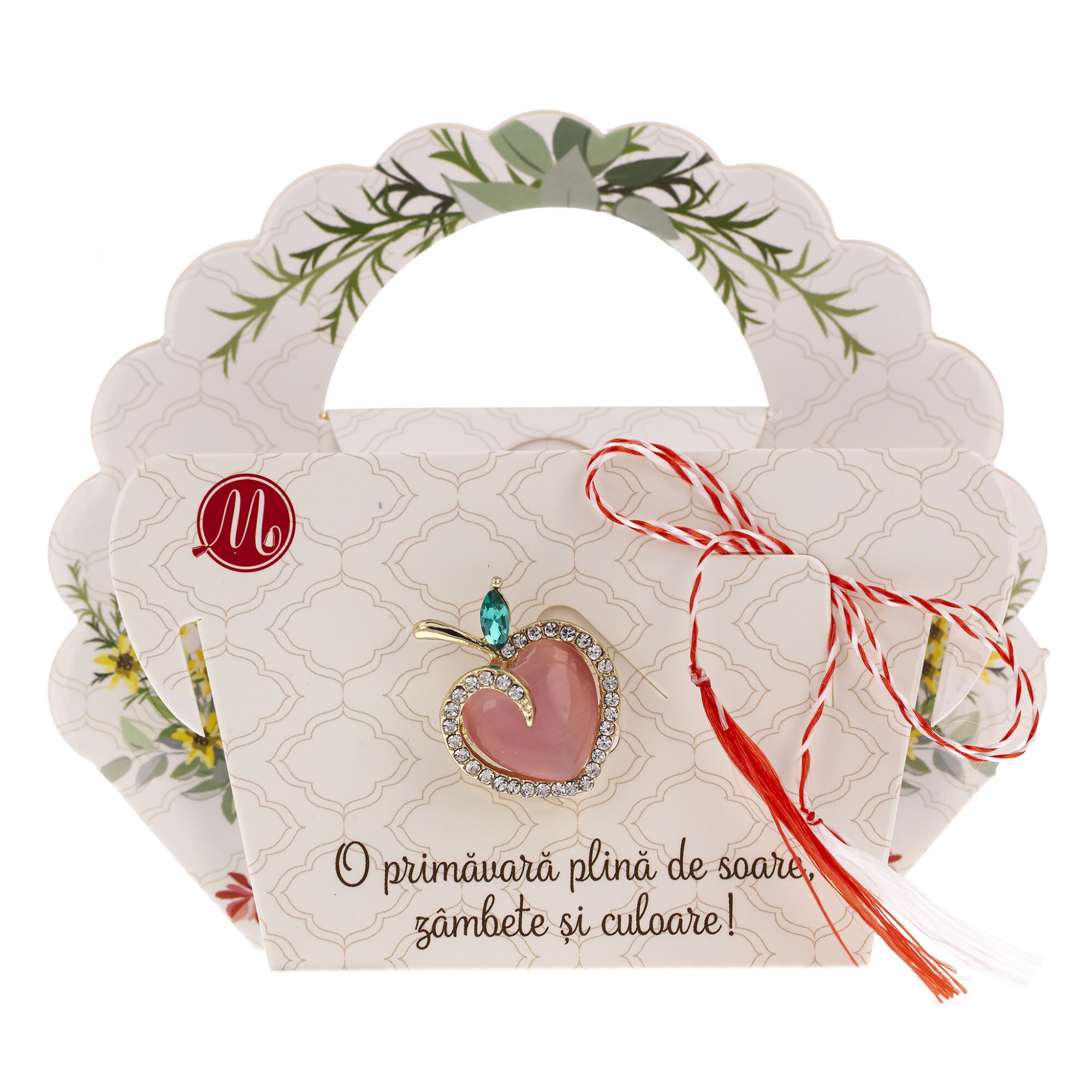 Brosa Martisor Gentuta - Inima Aurie cu Frunza - eMAG.ro