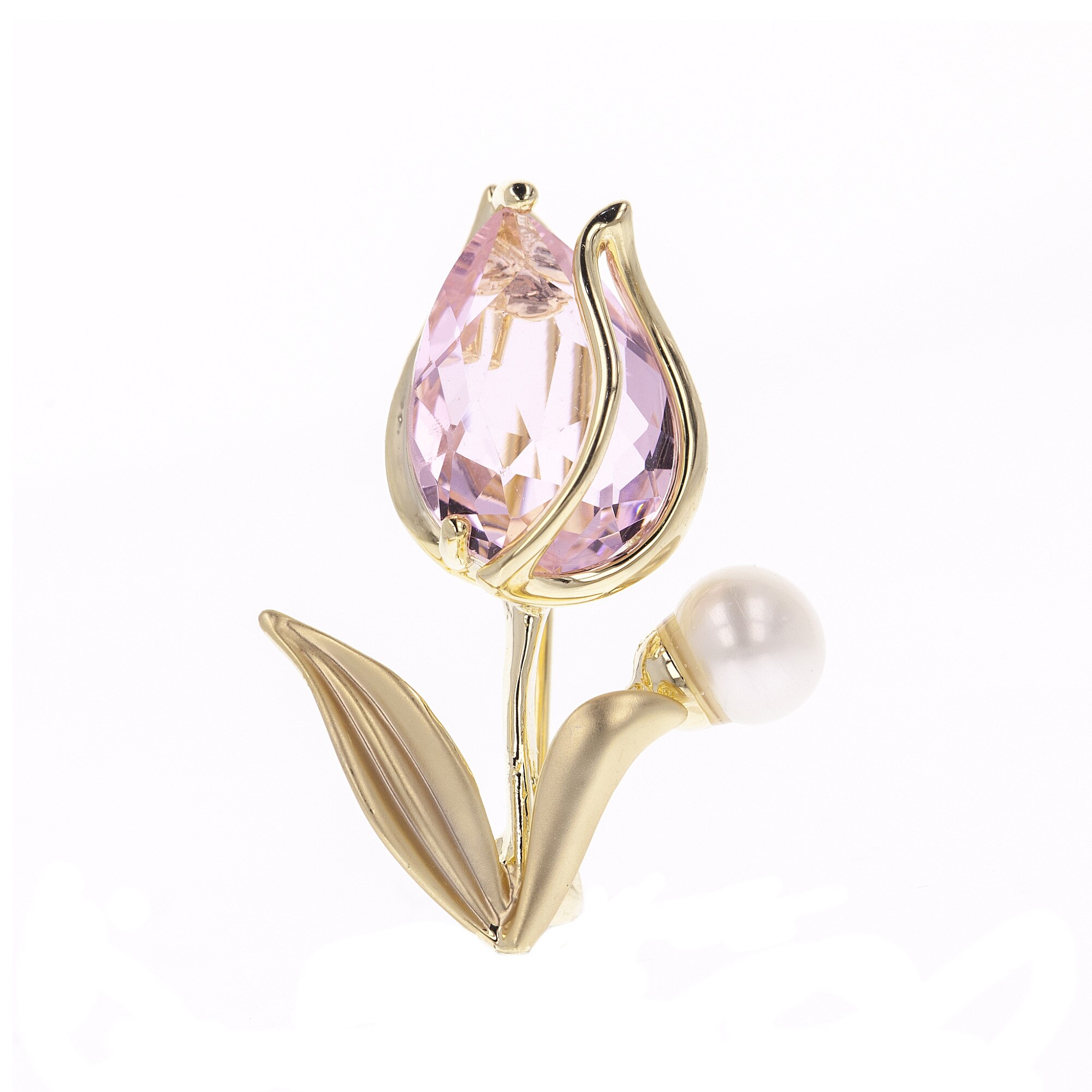 Brosa Premium Gold Plated - Lalea Roz - eMAG.ro