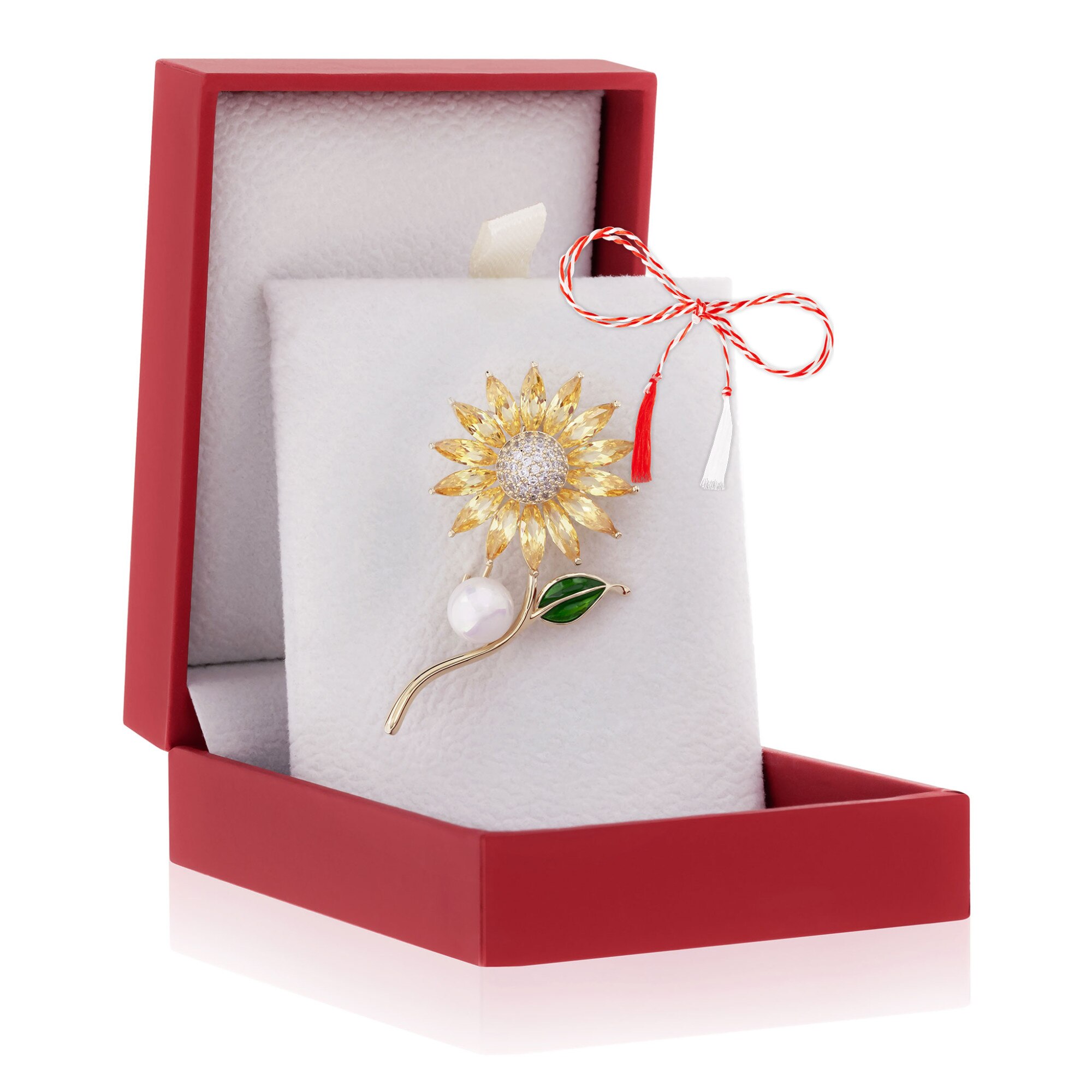 Brosa Premium Gold Plated - Floare cu Petale Aurii - eMAG.ro